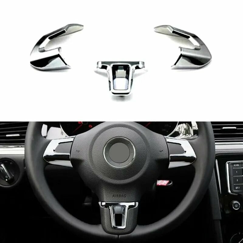 Накладка на рулевое колесо для Volkswagen VW Golf 6 POLO JETTA MK6 Bora Sagitar,3 шт.