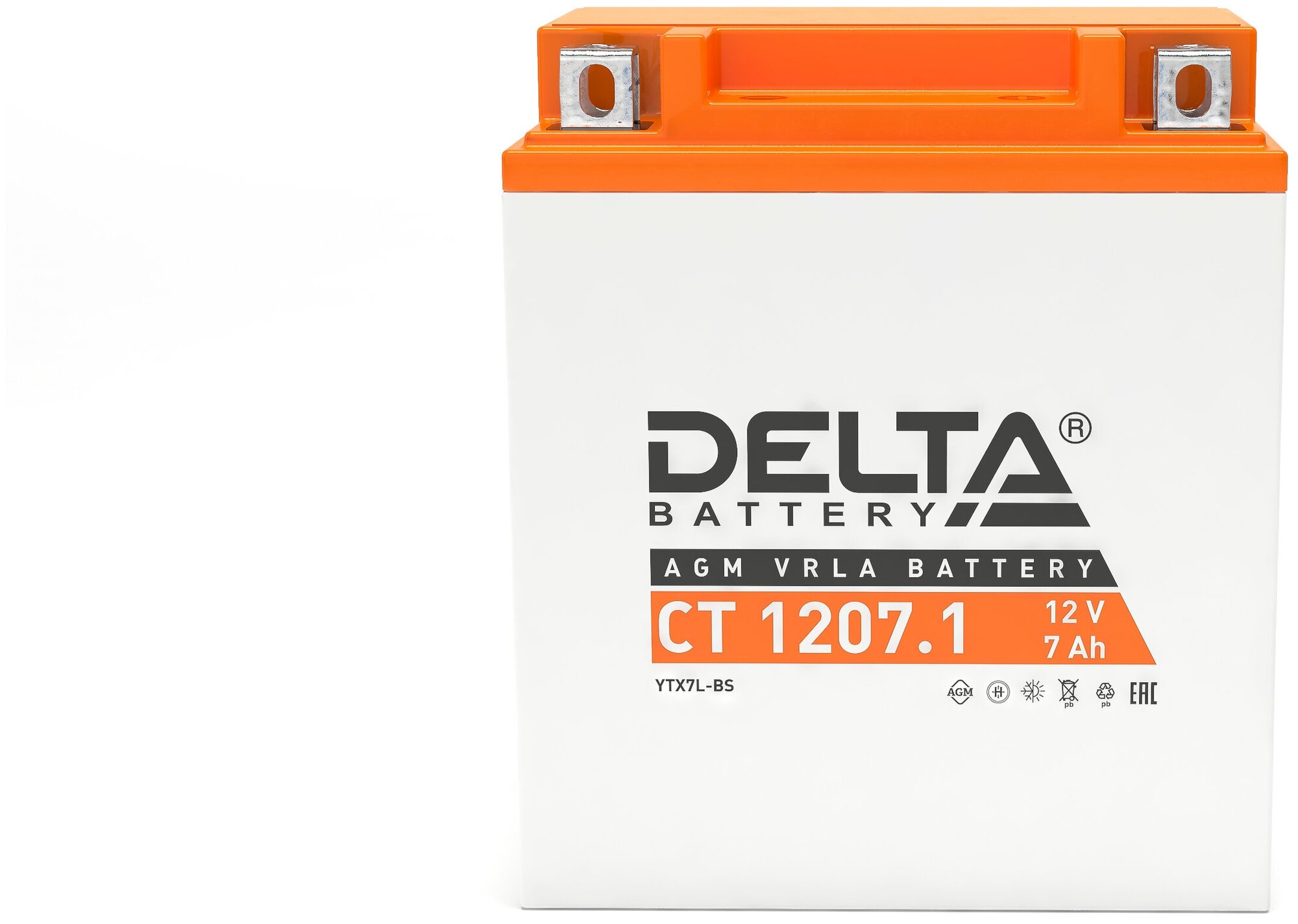 Аккумулятор Delta CT 1207.1 7Ah 12V 100A (-+) 114х70х132 YTX7L-BS