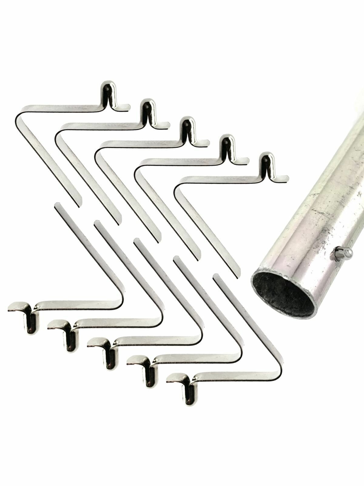 Комплект пружин с кнопкой-фиксатором V-образных для труб 10-18 мм с одной кнопкой D3x5 мм (10 шт.)