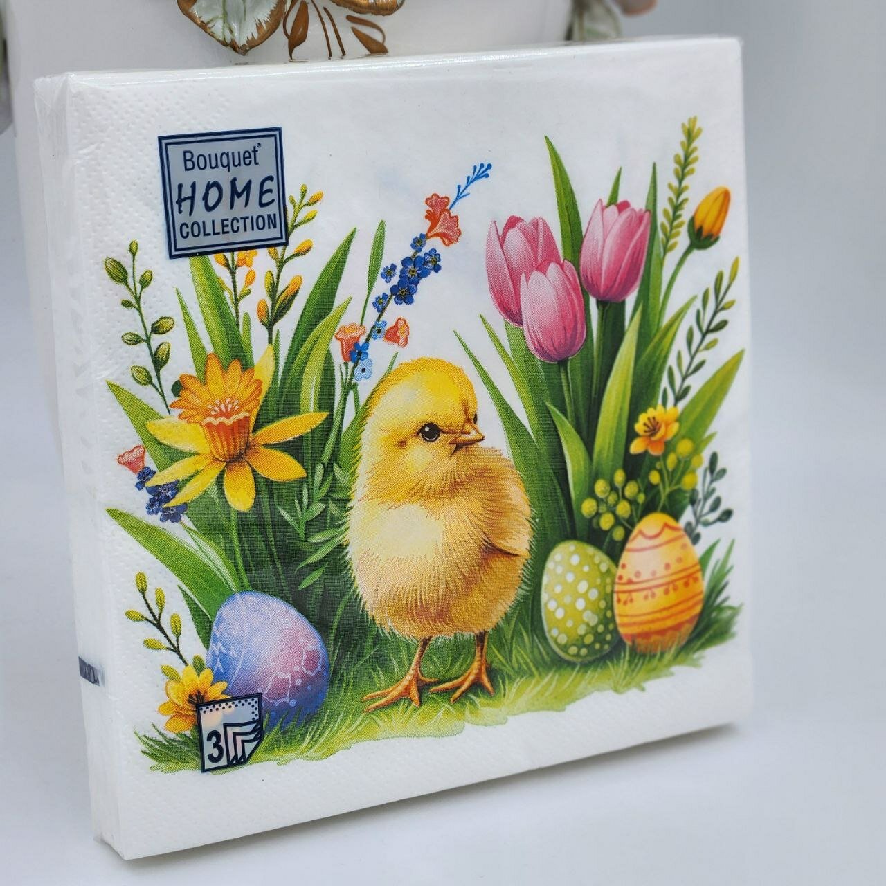 Салфетки Bouquet Original "Цыпленок", сервировочные, с рисунком, 3 слоя, 33см