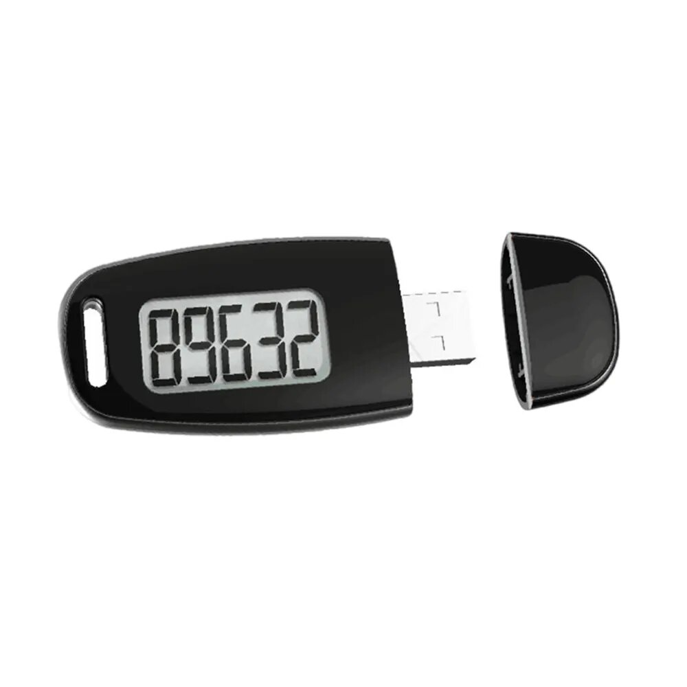Шагомер черный с USB подключением и экраном