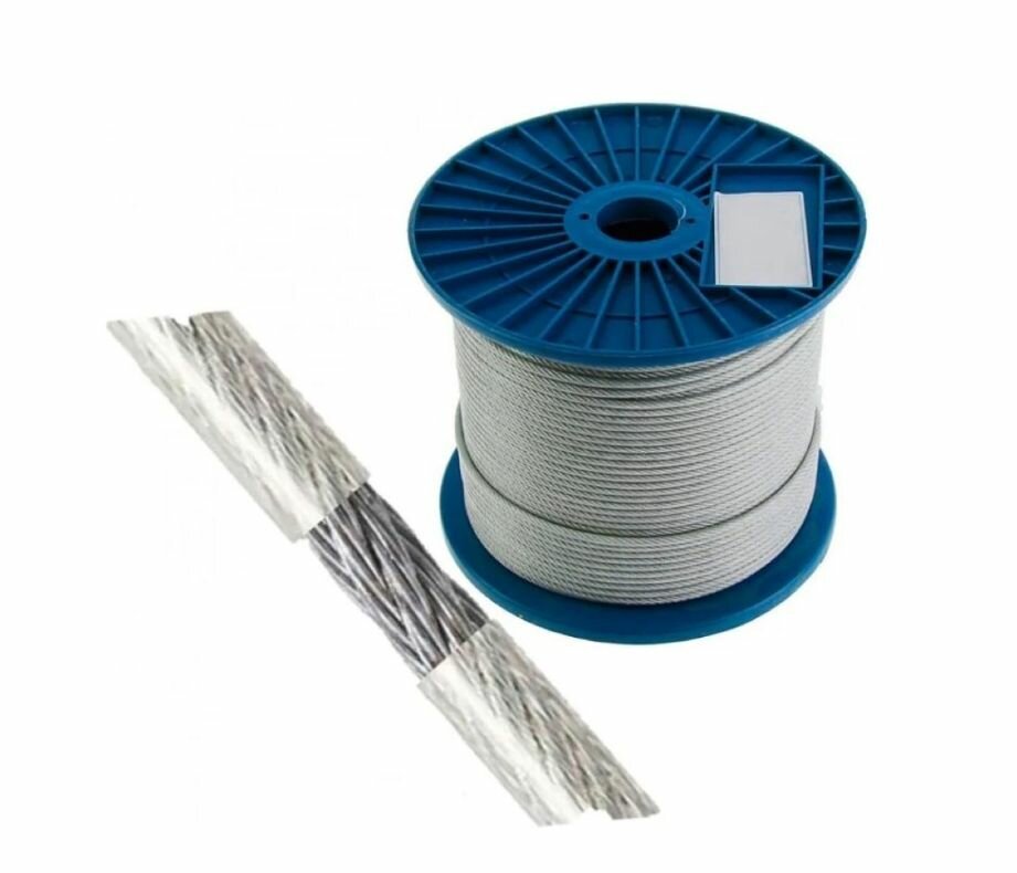 Трос Д 5мм стальной в изоляции PVC 5/6 (100 м)