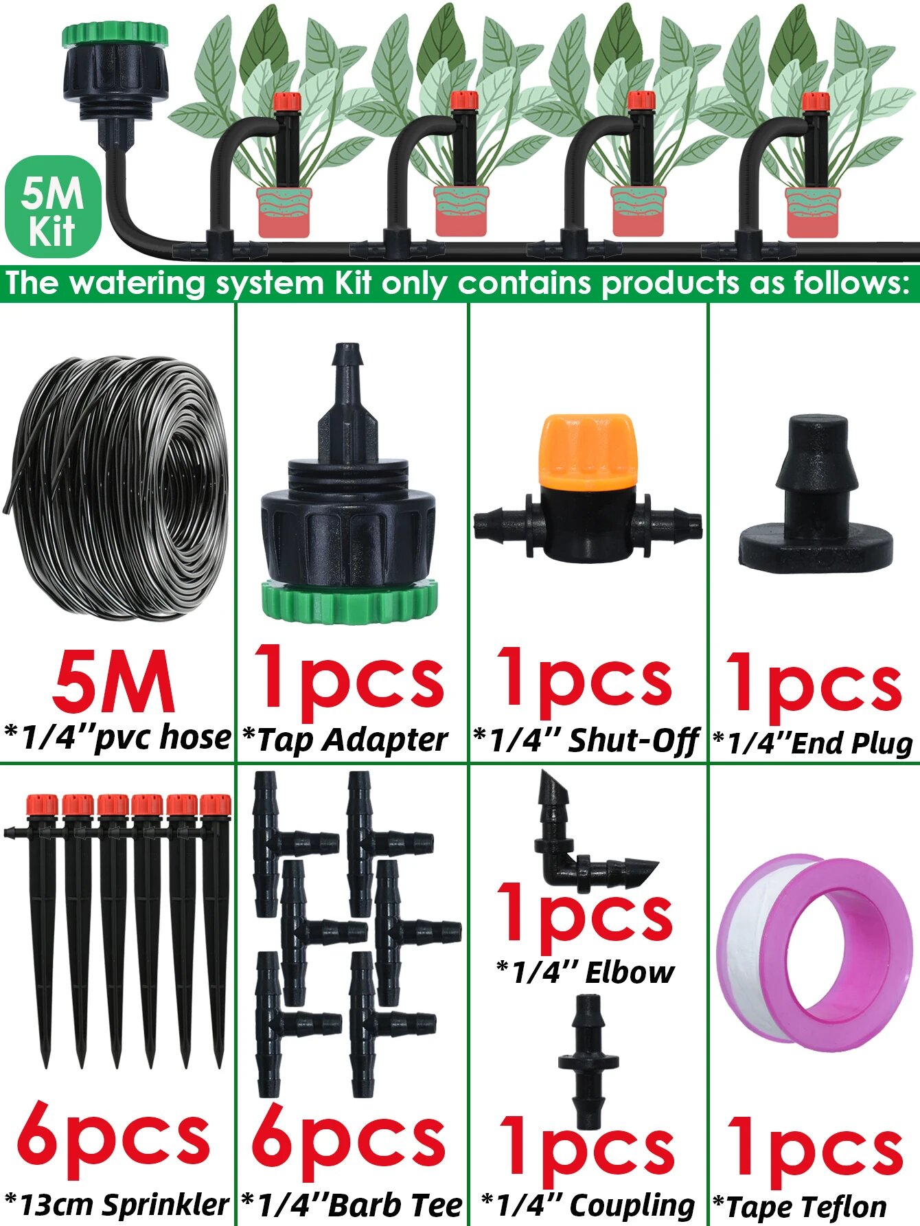 Система капельного орошения KESLA 5M, Watering Kit