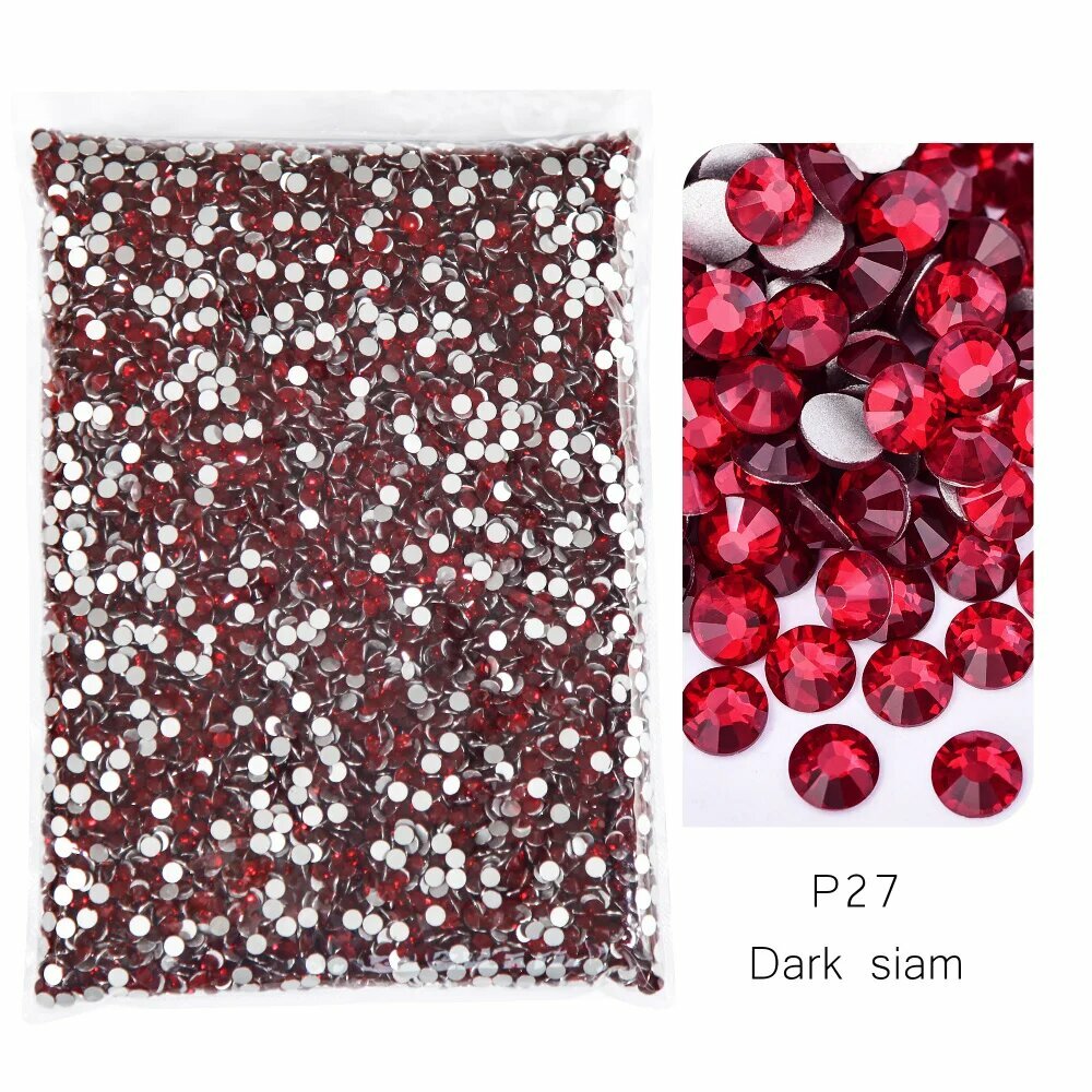 Red Siam SS4-SS30 Non Hot Fix Rhinestone Flat Back Glitter Crystal Strass Glue On Stone Rhinestones Nail Art Decorations Garment