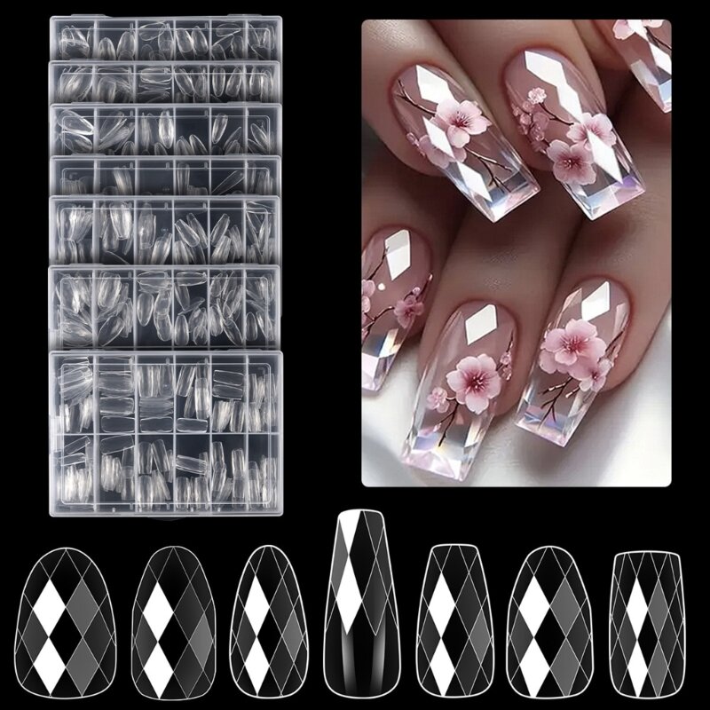 1 коробка европейского и американского нейл-арта 3D diamond almond nail ballet nail nail nail short style-07