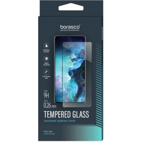 Стекло защитное BoraSCO Full Glue для Tecno Camon 19 Neo черная рамка