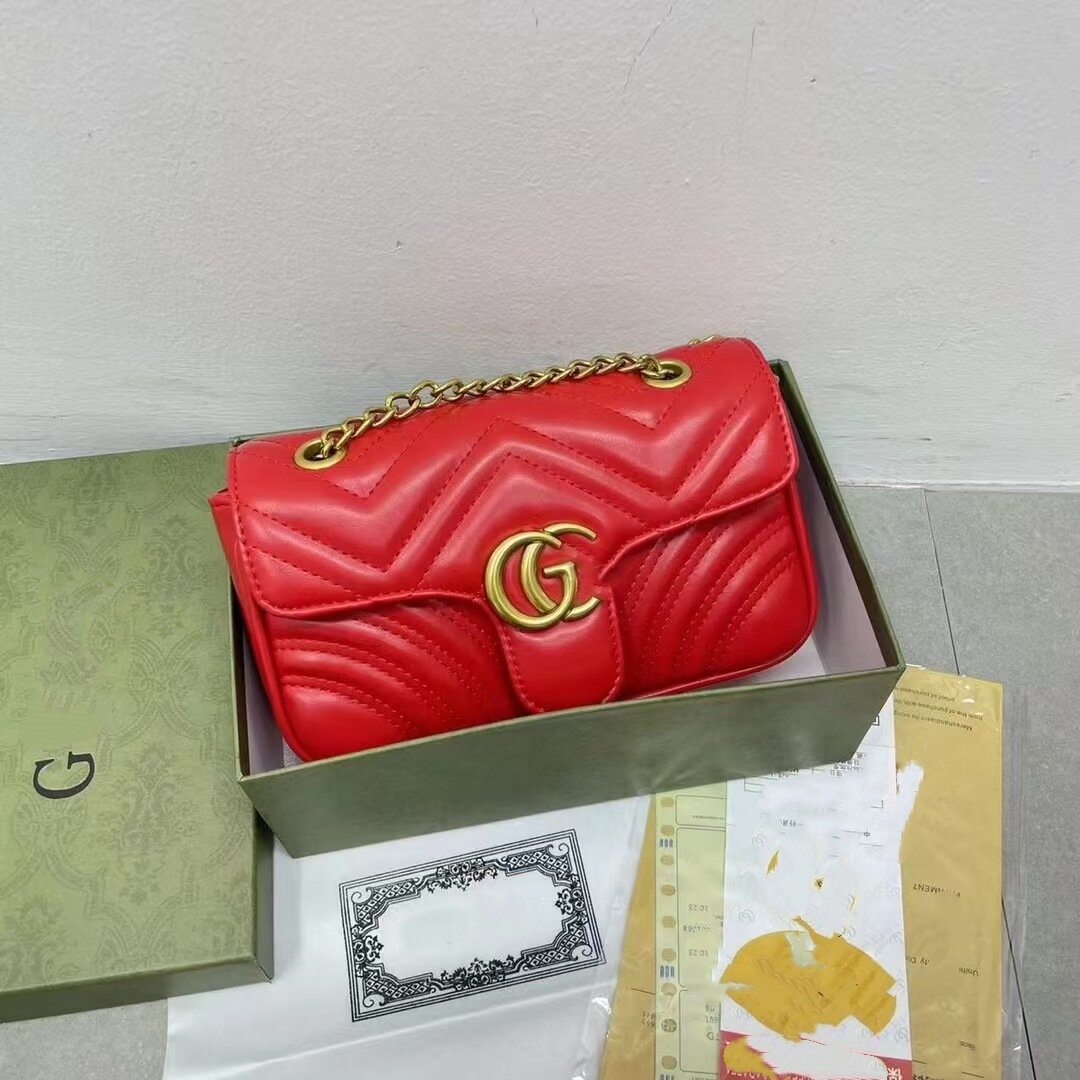 Женская сумка Double G, классическая стеганая сумка Gucci в стиле Chanel с цепочкой, модная сумка премиум-класса на плечо и через плечо.