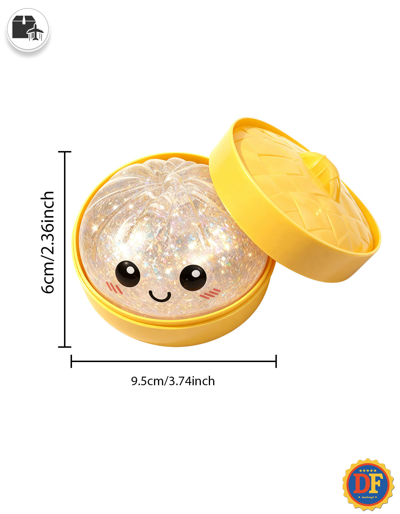 Glitter Squishy «Паровые булочки» 7 цветов — мягкая игрушка-антистресс в корзинке，зеленый