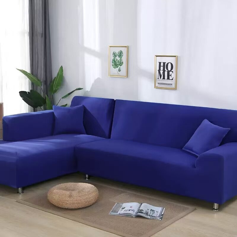 Чехол для углового дивана из эластичного материала, S - XL, цвет в , Large(190-230cm) 1pc,3 места， тёмно-синий