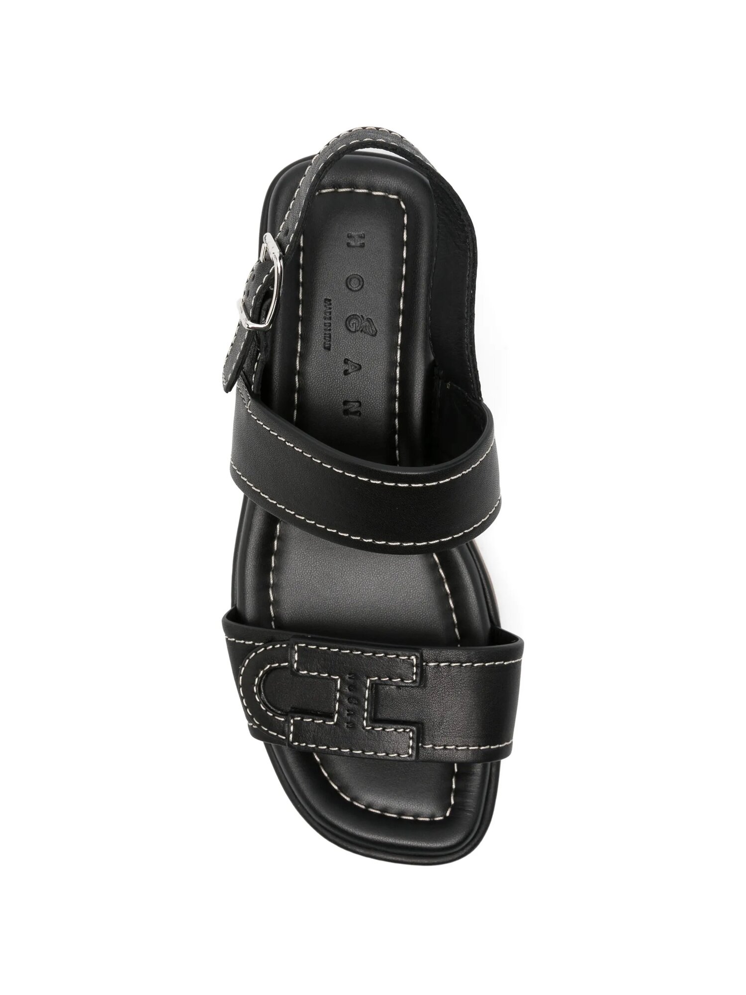 Босоножки Hogan Logo-detail sandals, размер 37 EU, black/black — фото 1