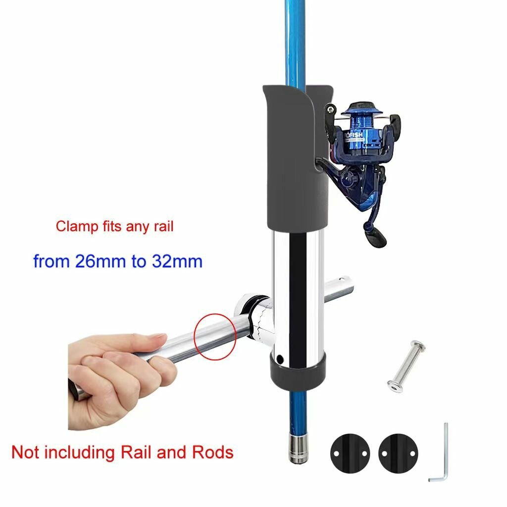 Держатель стакан для спиннинга на леер лодки, яхты, катера/крепление середина(26-32 мм)