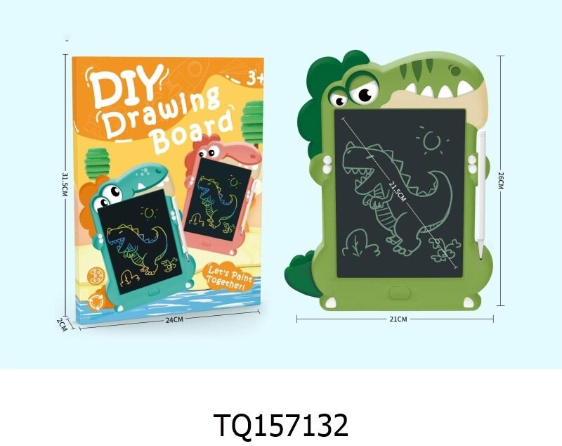 Детская электронная доска для рисования с изображением мультяшного динозавра, ЖК-дисплей, функция стирания одним нажатием, цветная доска для граффити, игрушка.