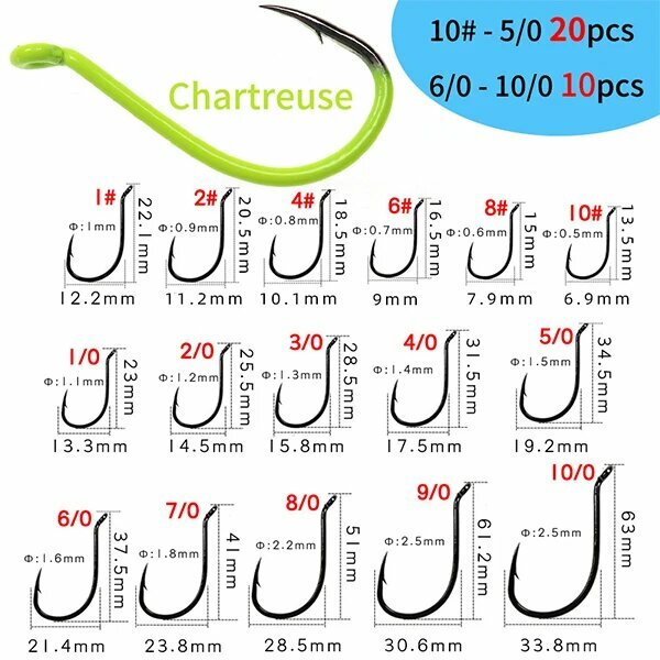Эллив рыболовные крючки светящиеся клюв осьминога Черный, 10pcs size 7l0, Chartreuse