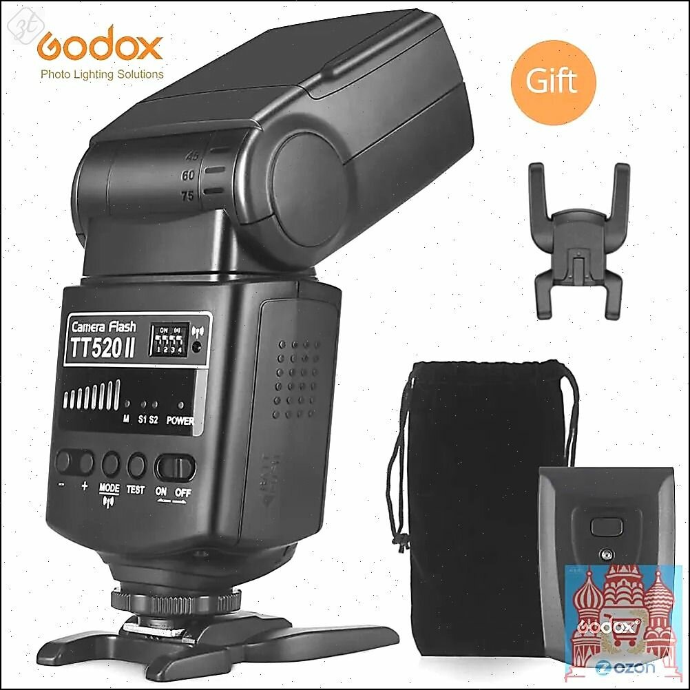 TT520 II Вспышка TT520II со встроенным беспроводным передатчиком сигнала 433 МГц для цифровых зеркальных фотокамер Canon Nikon Pentax Olympus