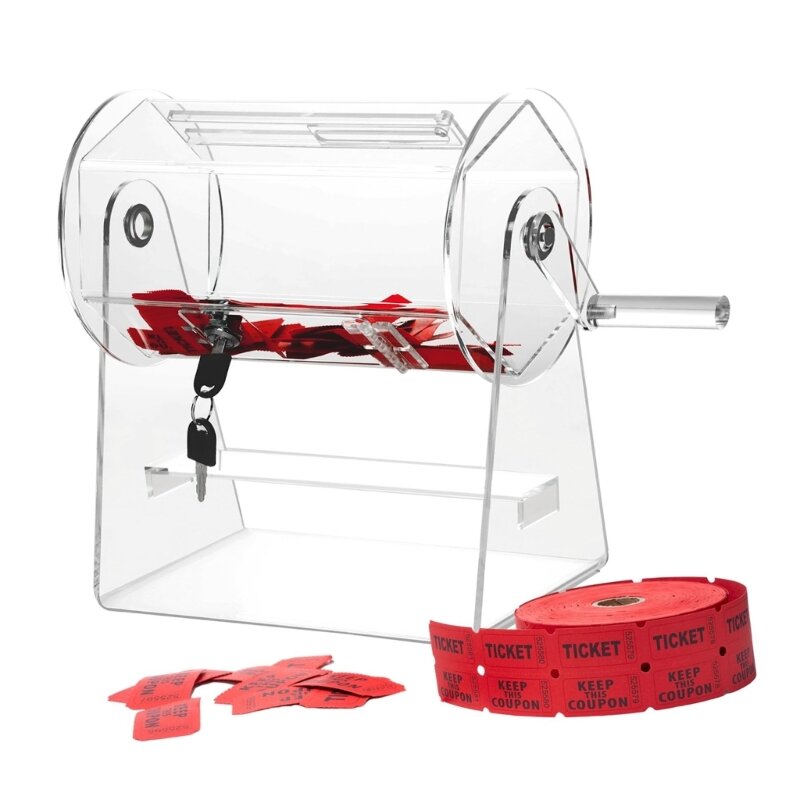 Прозрачная Акриловая Лотерейная Коробка С Ручным Заводом Для Украшения Ярмарочных Розыгрышей На Вечеринках Мероприятиях и корпоративных Мероприятиях