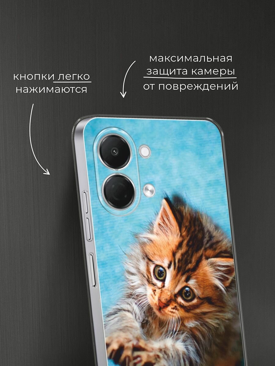 Чехол на Tecno Spark Go 3 / Текно Спарк Го 3 с принтом Котенок просит есть — фото 1