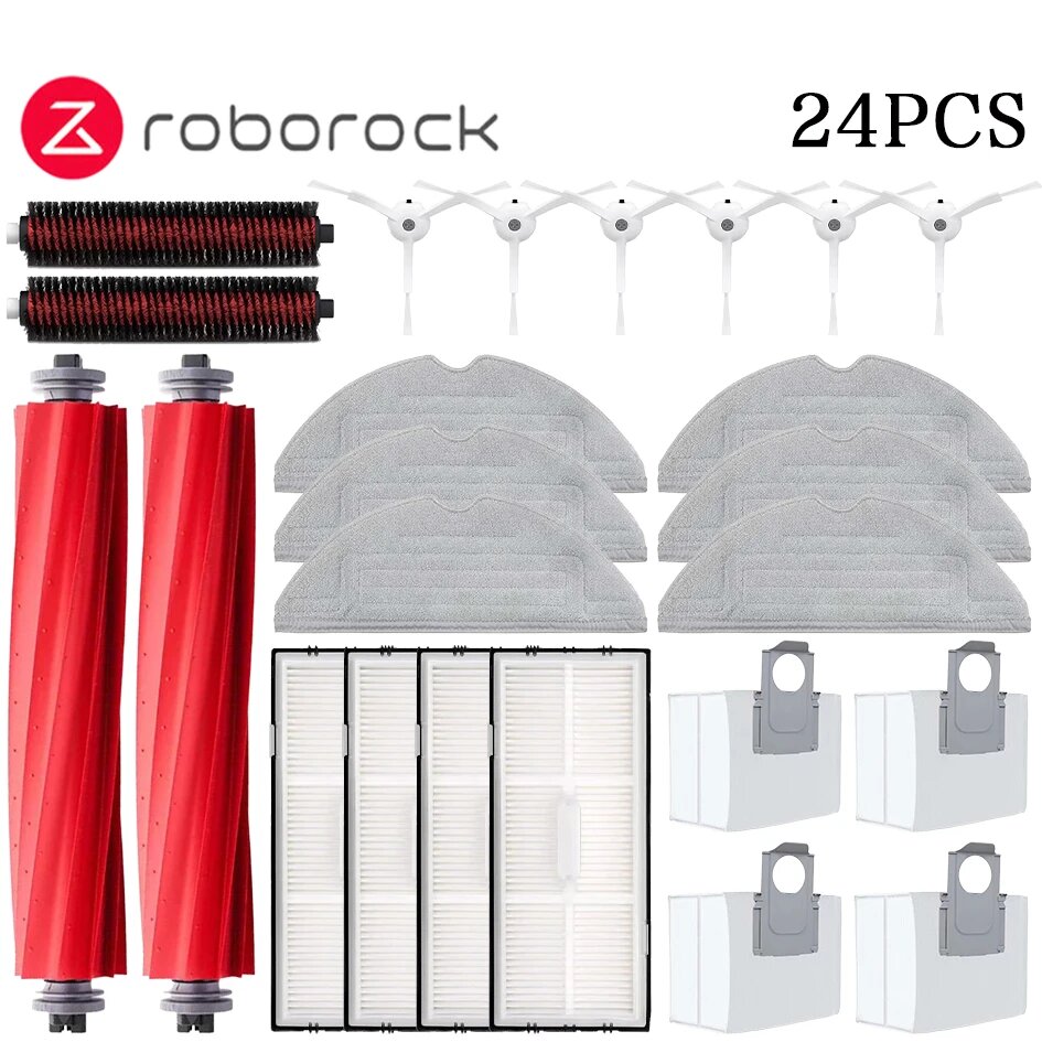 Набор аксессуаров Roborock: щетки, фильтры, салфетки, Красный/Белый