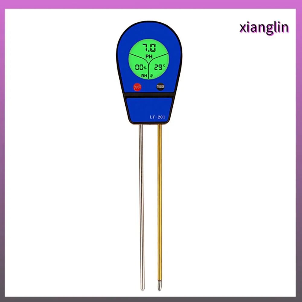 Тестер почвы LY-201 pH метр для измерения почвы и влажности с ЖК-дисплеем и подсветкой