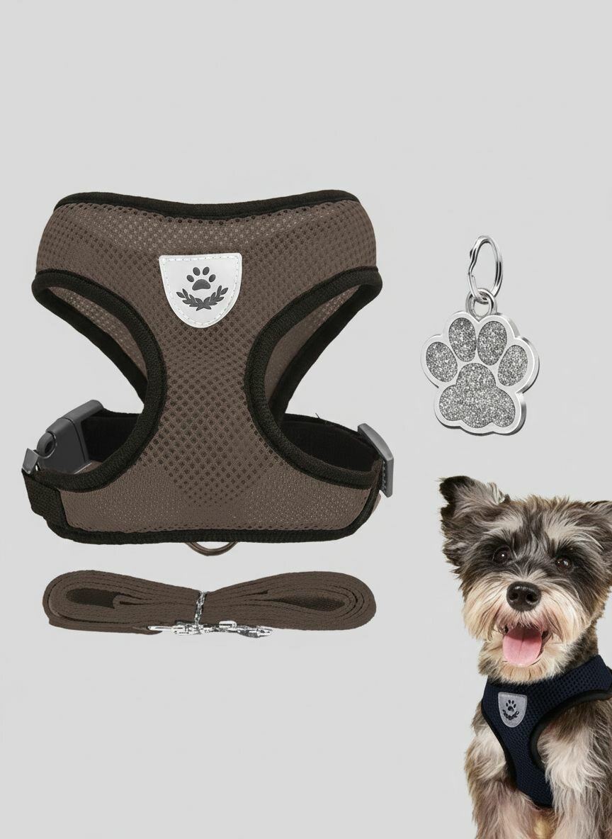 Шлейка для собак кошек средних и мелких пород поводок АлеНат