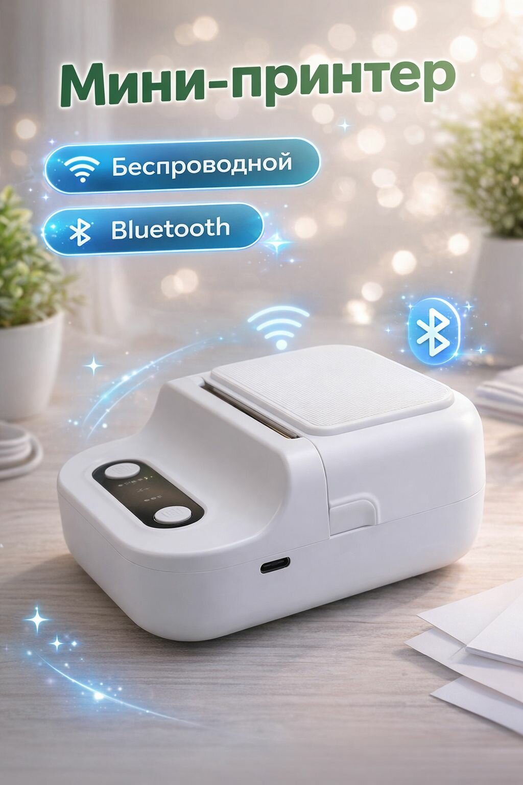 Термо принтер для этикеток мини