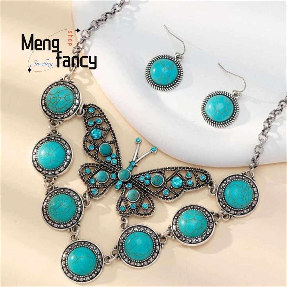 Комплект бижутерии, бирюза