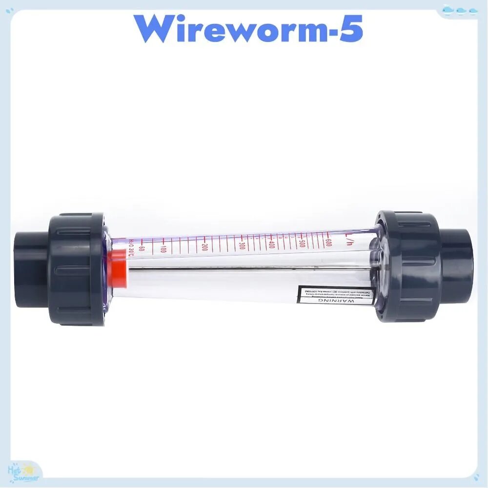 Расходомер воды Wireworm-5 для измерения расхода жидкости, пластиковый корпус, резьбовое соединение — фото 1