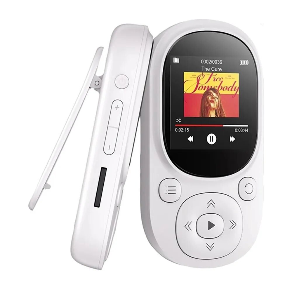 Плеер MP3 с клипсой Bluetooth 5.3, Белый 32GB, с экраном