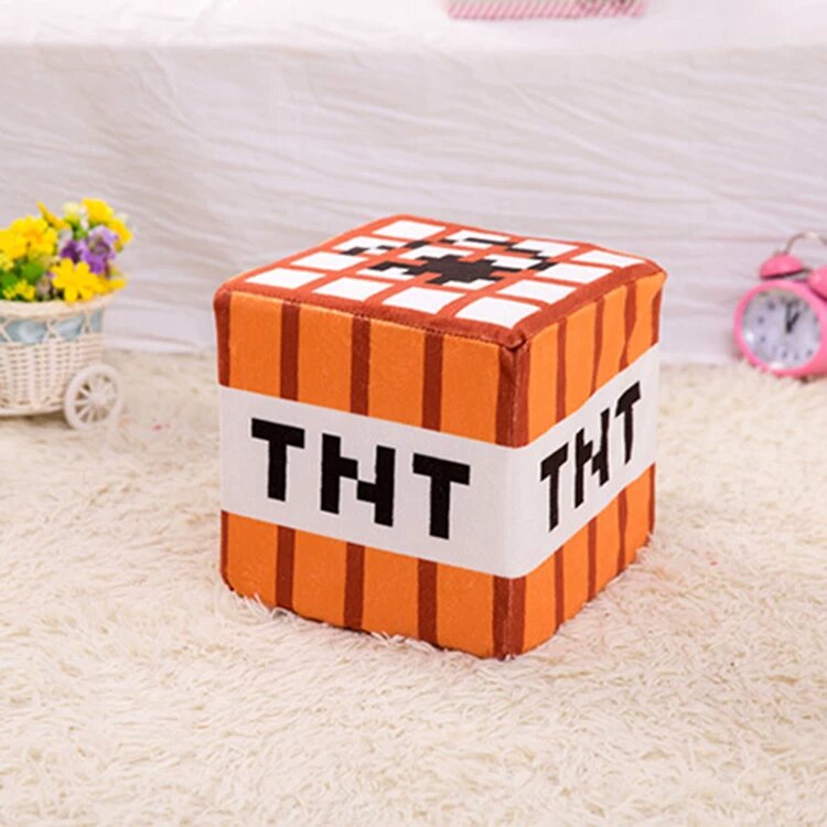 Подушка с квадратным блоком TNT из Minecraft 30x30 см, мягкая игрушка для комнаты геймера, подарок на день рождения