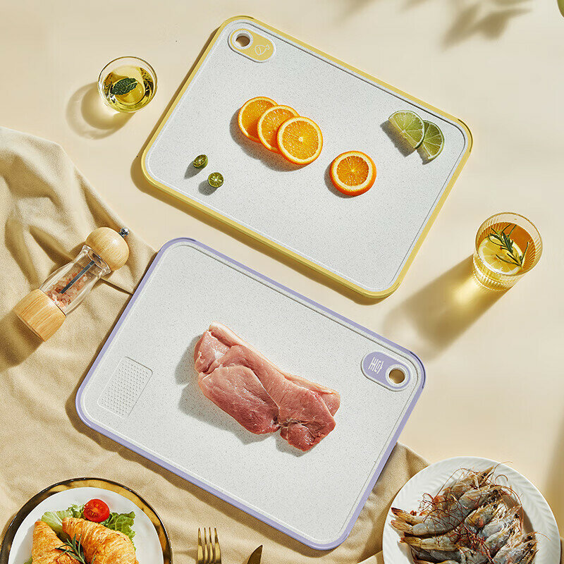 COOKER KING Деревянная разделочная доска из пшеничной соломы 26x20 см желтого цвета для кухни и детского питания