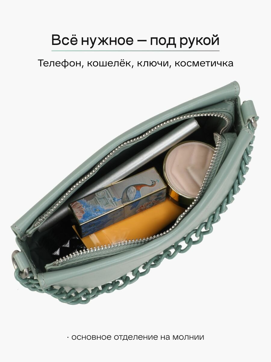 Сумка клатч T.Taccardi Весна-лето 2026, светло-зеленый — фото 1
