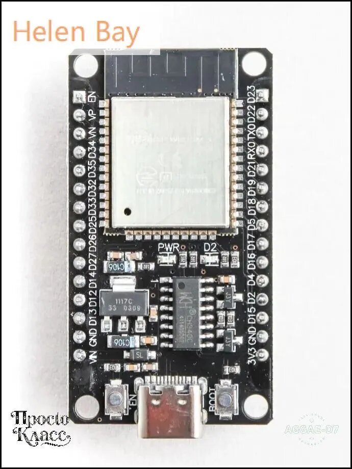 ESP32 NODEMCU 30pin DEVKIT V1 WiFi + Bluetooth CP2102 совместим для Arduino ESP32 WROOM DevKit V1 USB-концентратор Белый/Черный — фото 1