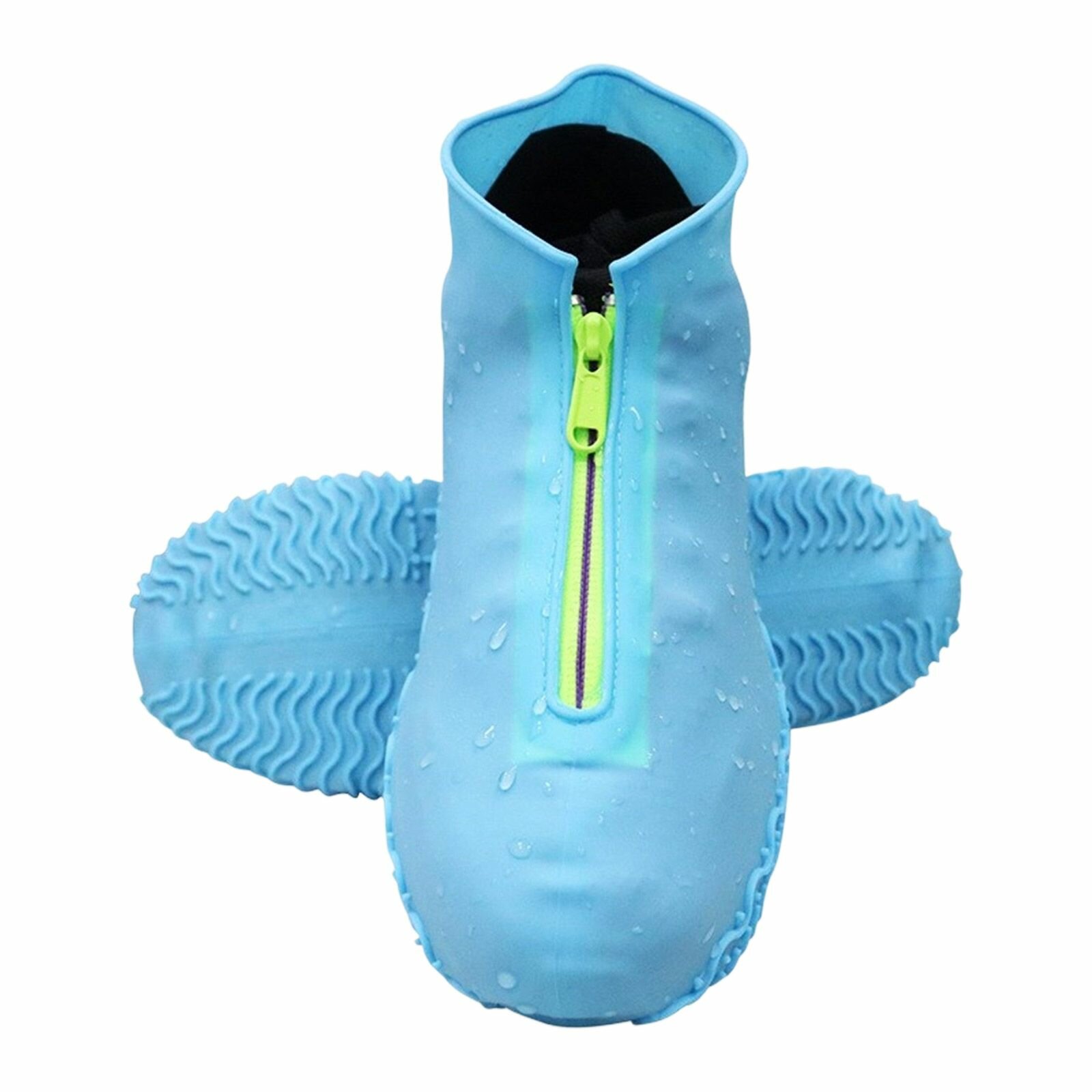 Водонепроницаемые силиконовые галоши с молнией и противоскользящей подошвой