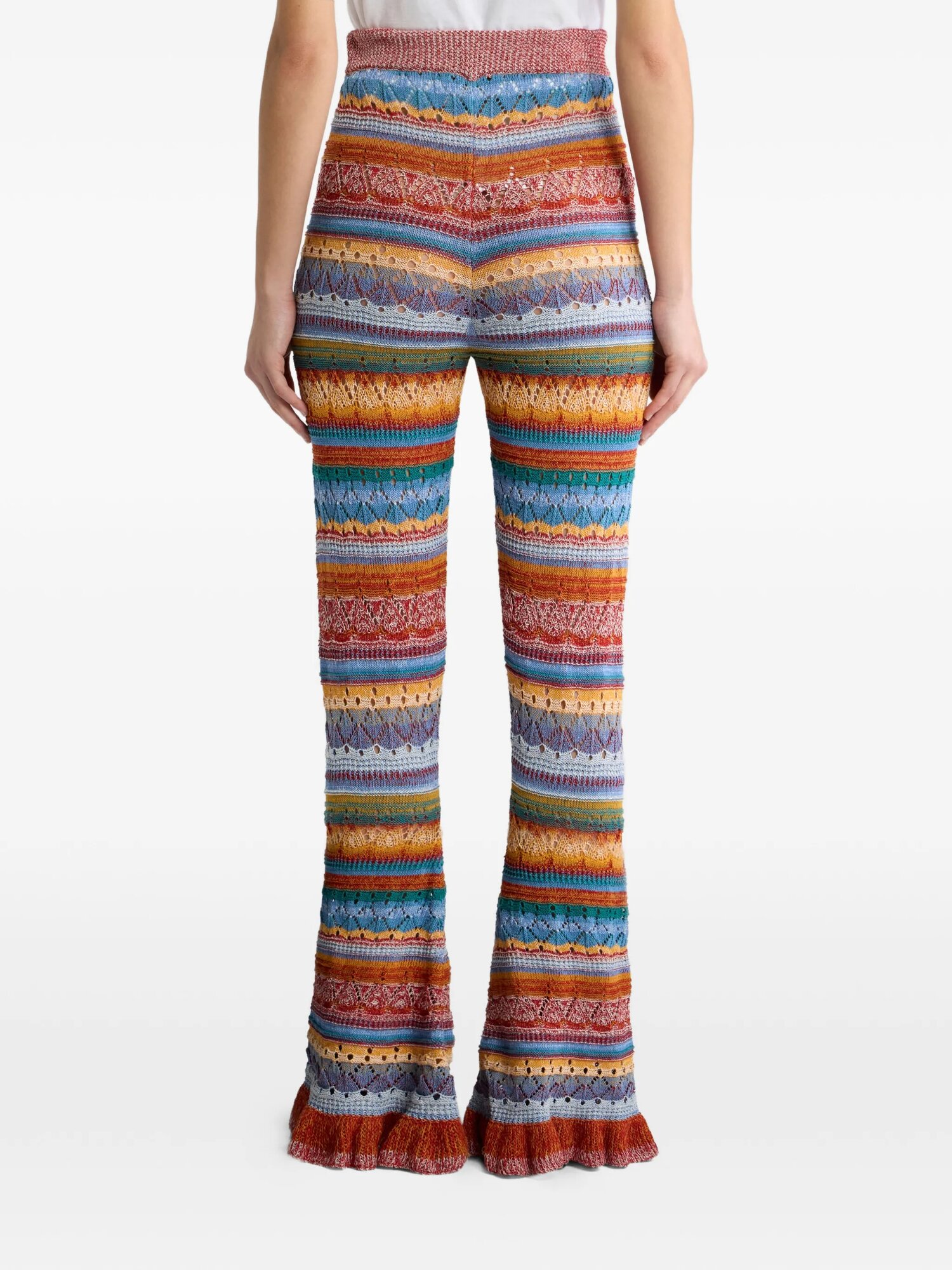 Брюки ETRO Striped cotton flared trousers, размер 48 — фото 1