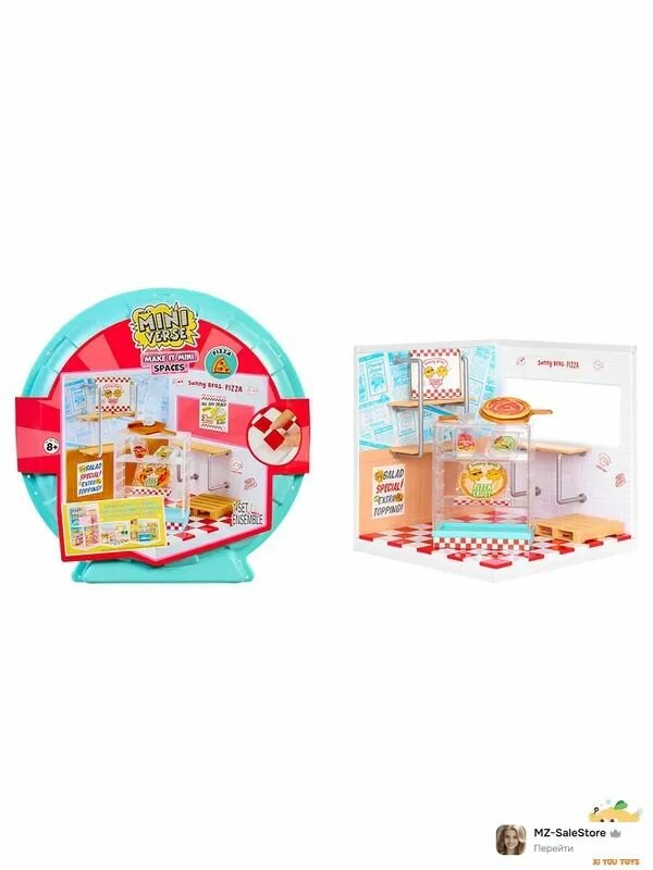 MGA's Miniverse Make It Mini Spaces Pizza Shop / Игрушечный Набор Сделайте Это Мини-пиццерией, Предназначенный Для Детей В Возрасте От 8 Лет И Старше.