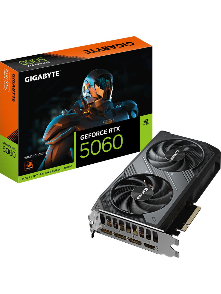 Gigabyte Видеокарта GeForce RTX 5060 8 ГБ (GV-N5060WF2OC-8GD 1.0)