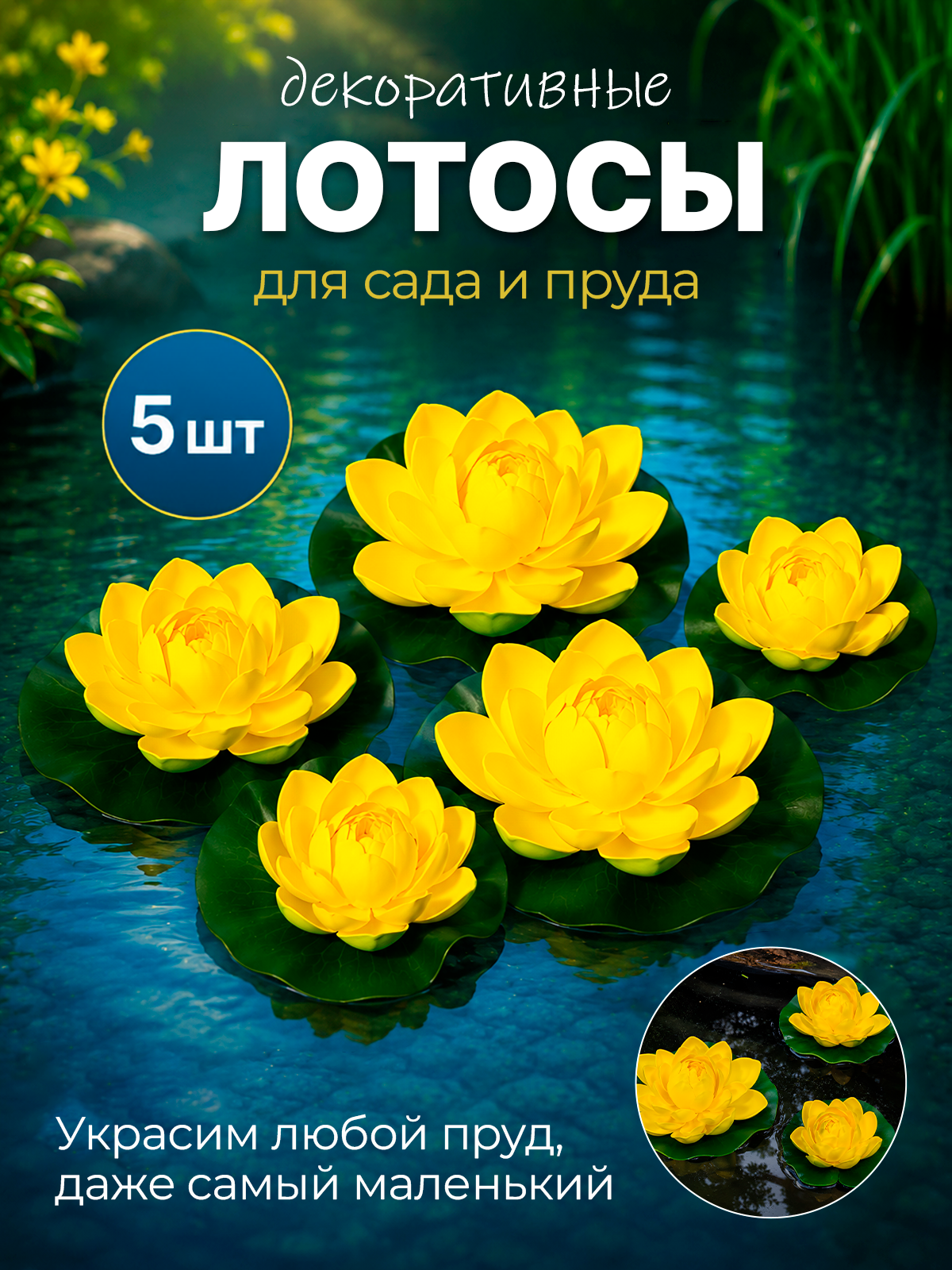 Садовые фигурки для сада и дачи набор, 5 шт.