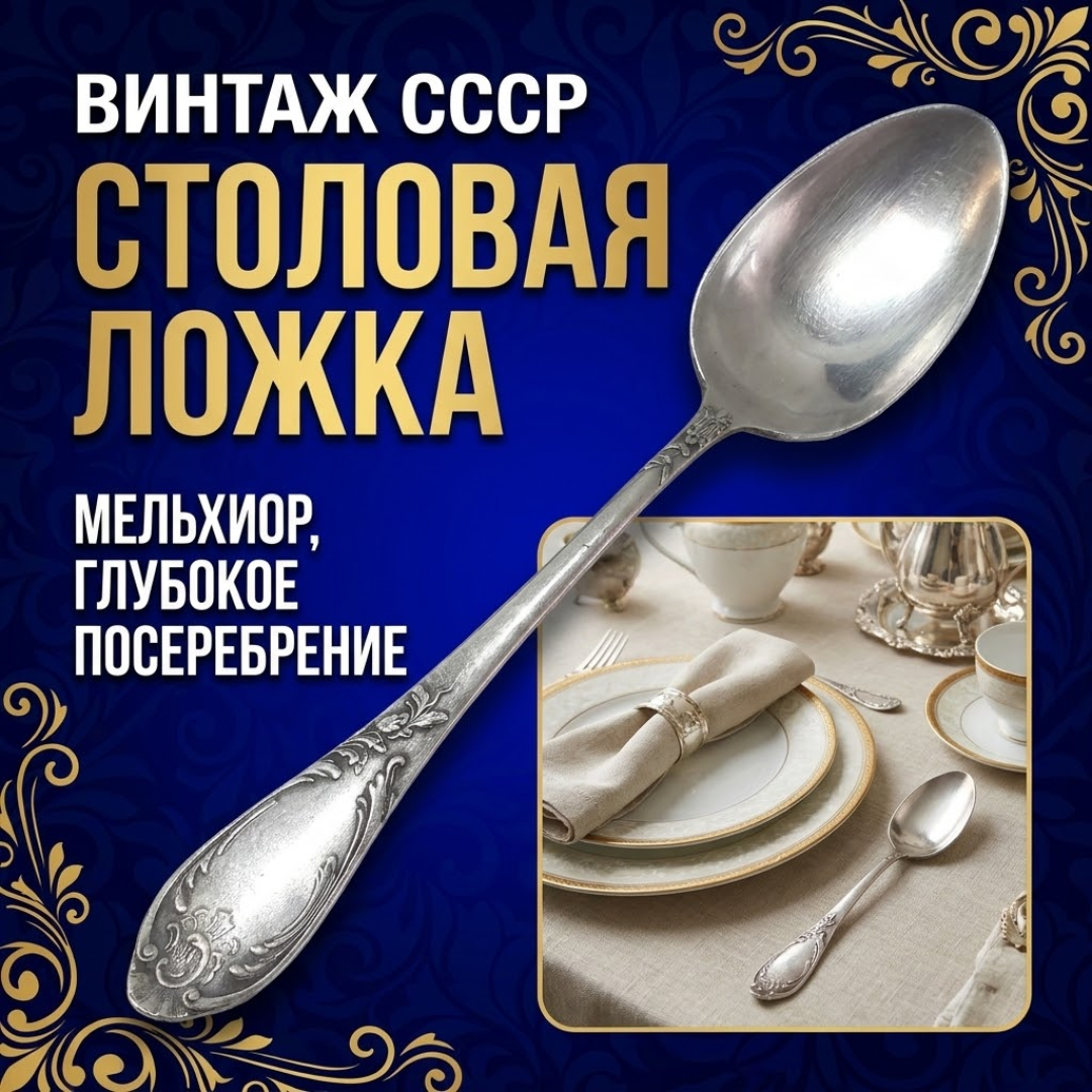 Винтажная столовая ложка ЗиШ, мельхиор. СССР