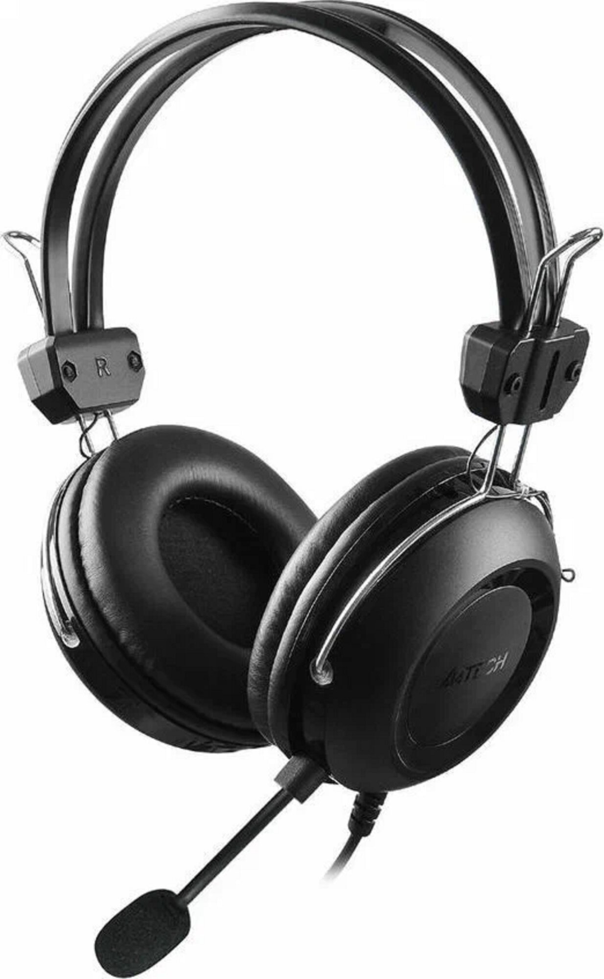 Наушники A4Tech HU-35, черные, 2 м, накладные, USB, оголовье