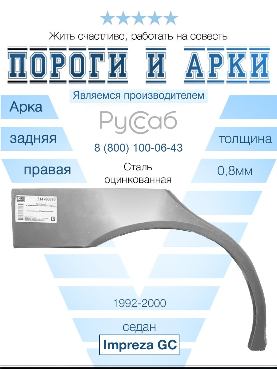 Арка правая для Subaru Impreza GC 1992-2000 седан