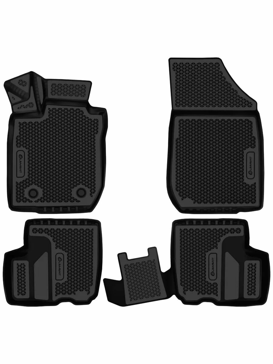 Коврики 3D EVA (ЭВА) в салон для Renault Logan II /Рено Логан 2 2012-2022г. EVA, 4 шт. (полиуретан)