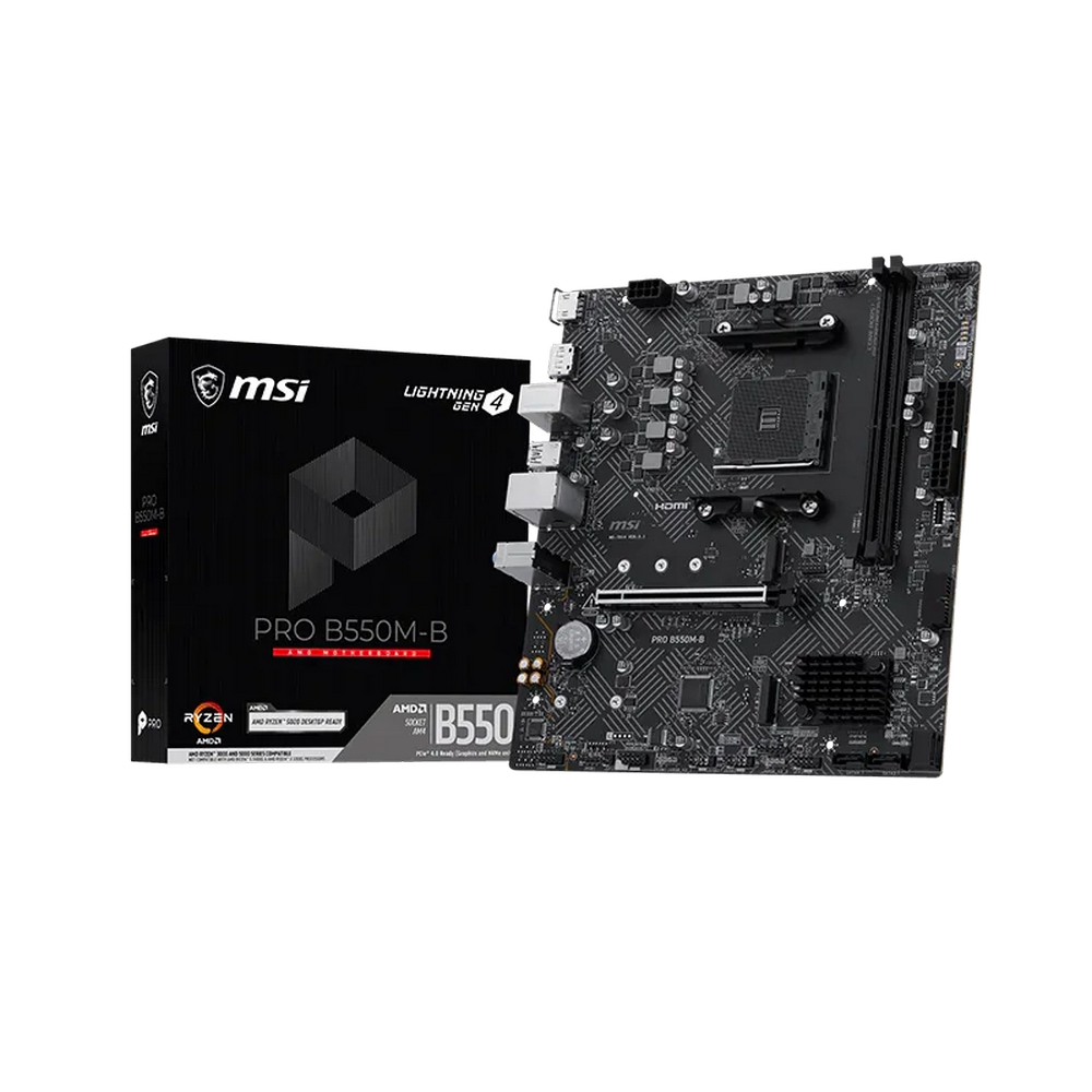Материнская плата MSI PRO B550M-B, AM4, AMD B550, Micro-ATX, RTL (PRO B550M-B)