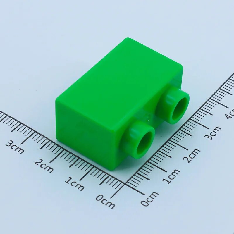 PHILOPT пластиковые строительные блоки 1x2 12 шт для детей 3-6 лет Зеленый, green 12pcs