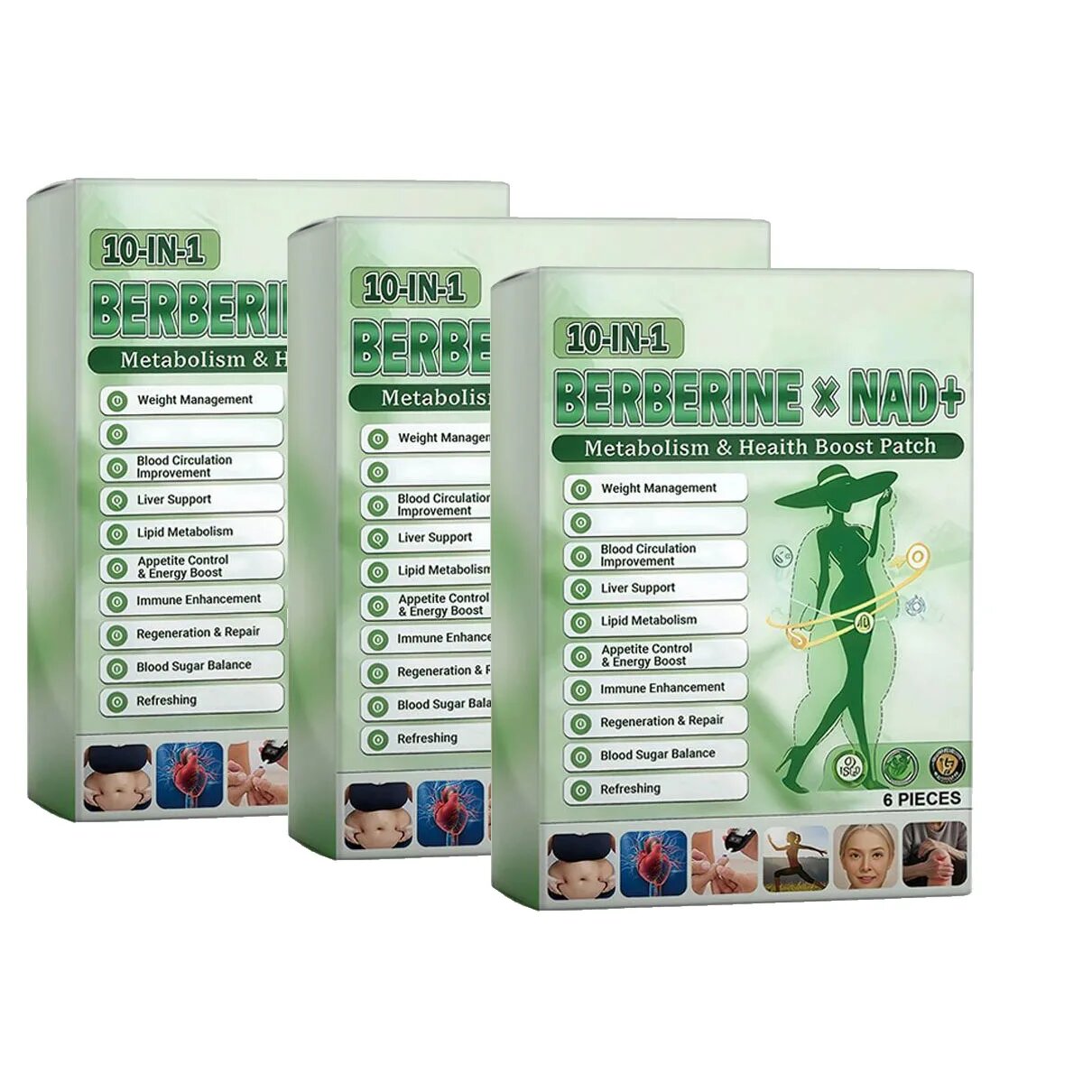 10-в-1 пластыри с берберином и NAD+ (3 шт)