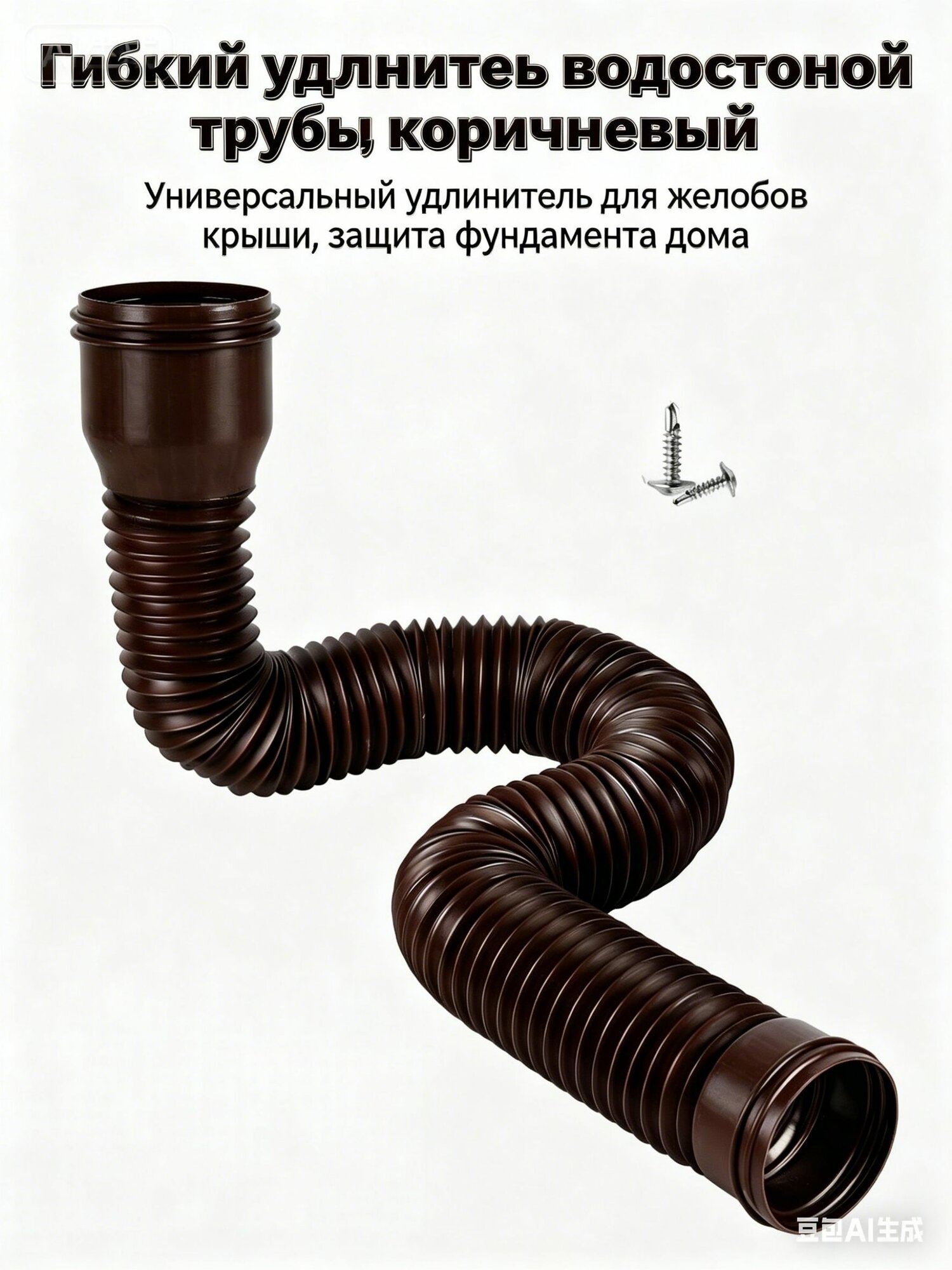 Tруба водосточная, Пластиковая круговой дренажная удлинительная труба,80mm,100mm_подходит для дренажа или удлинения гибких трубопроводных систем