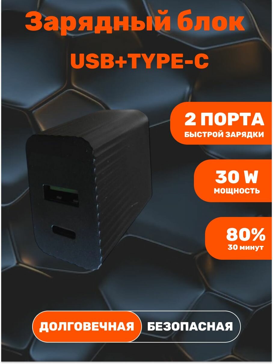 Зарядное устройство для телефона 30w. Сетевое зарядное устройство Адаптер Блок питания чёрный