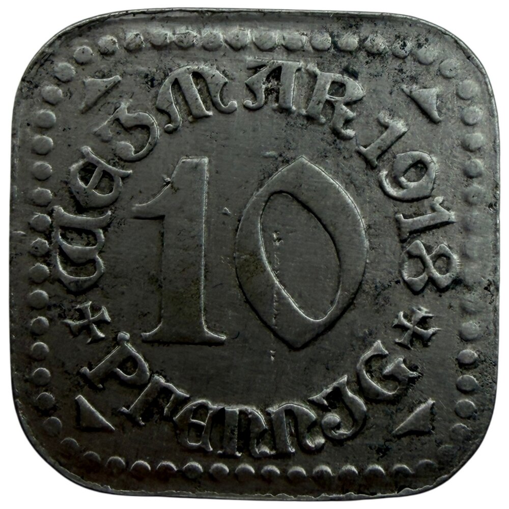 Германия, Германская империя, Веймар 10 пфеннигов 1918 г.