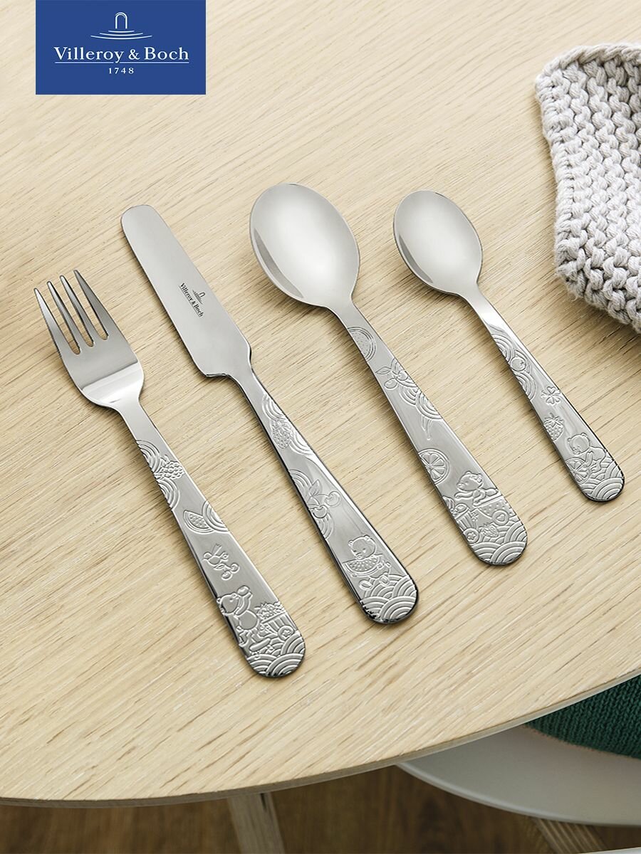 Детский набор столовых приборов из 4 предметов Hungry Bear Villeroy & Boch, Нержавеющая сталь