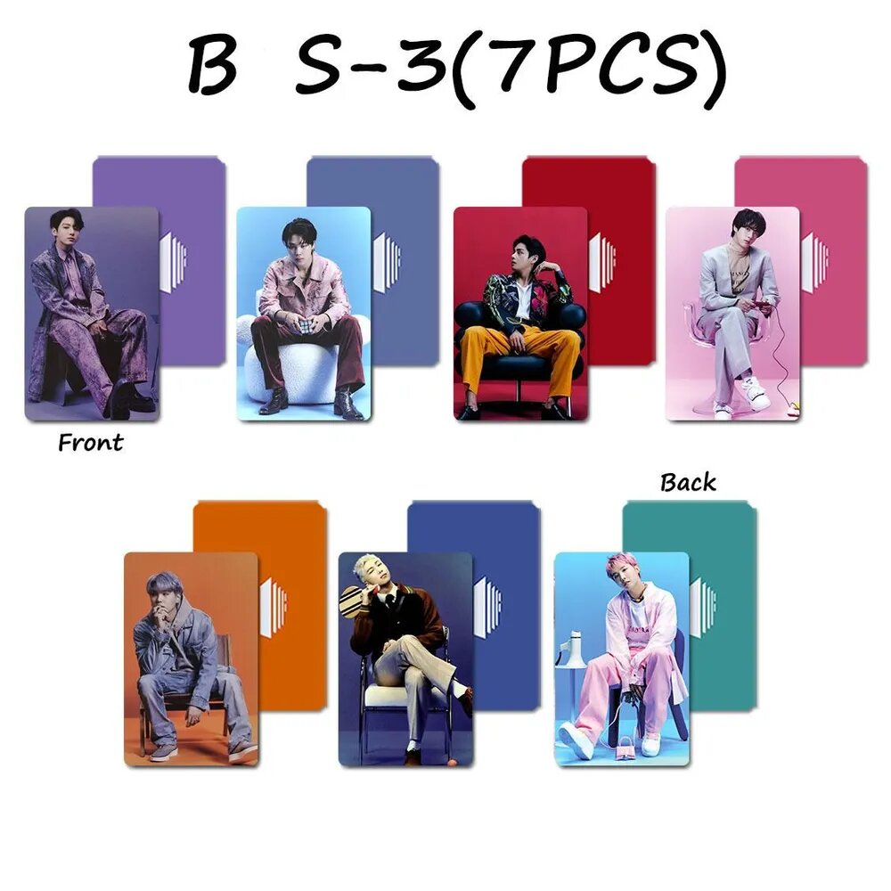 Карточки BTS k-pop карточки коллекционные БТС proof Фотокарточки 54 * 86 мм 7 шт