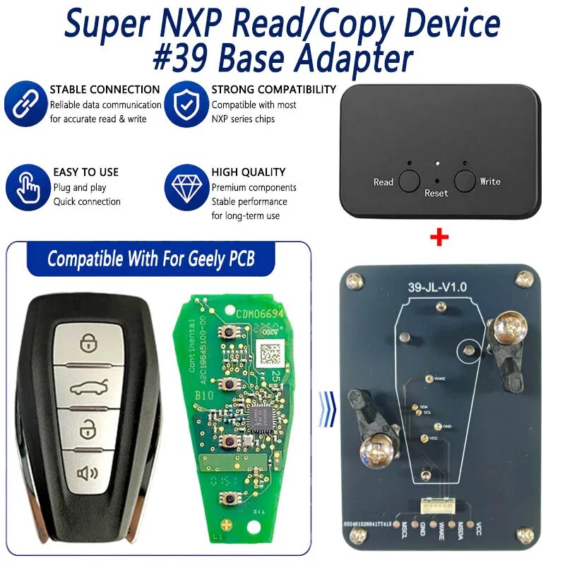 Для Geely Key: все смарт-ключи NXP, клонирование 4 токенов и неограниченная No.39, Unlimited Version