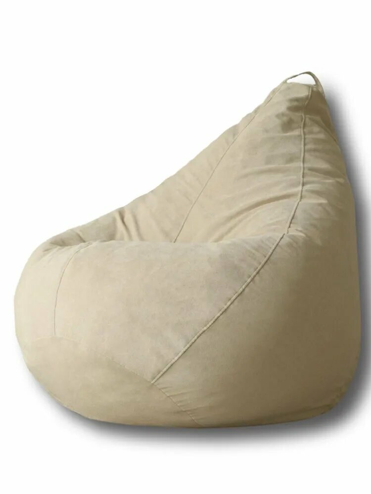 COOLPOUF Кресло-мешок Груша, Микровелюр, Размер XXL, слоновая кость